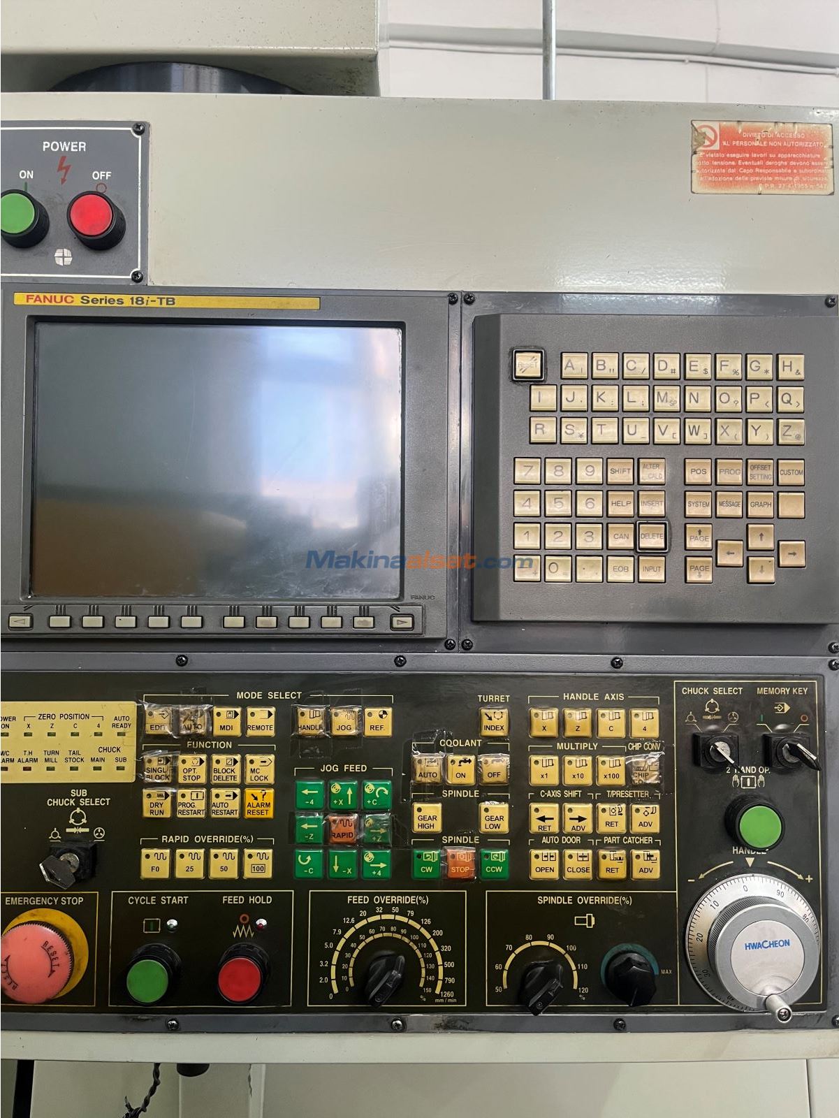 HWACHEON Marka 15 inç KORE , FANUC KONTROL CNC TORNA Used Cnc Lathe ...