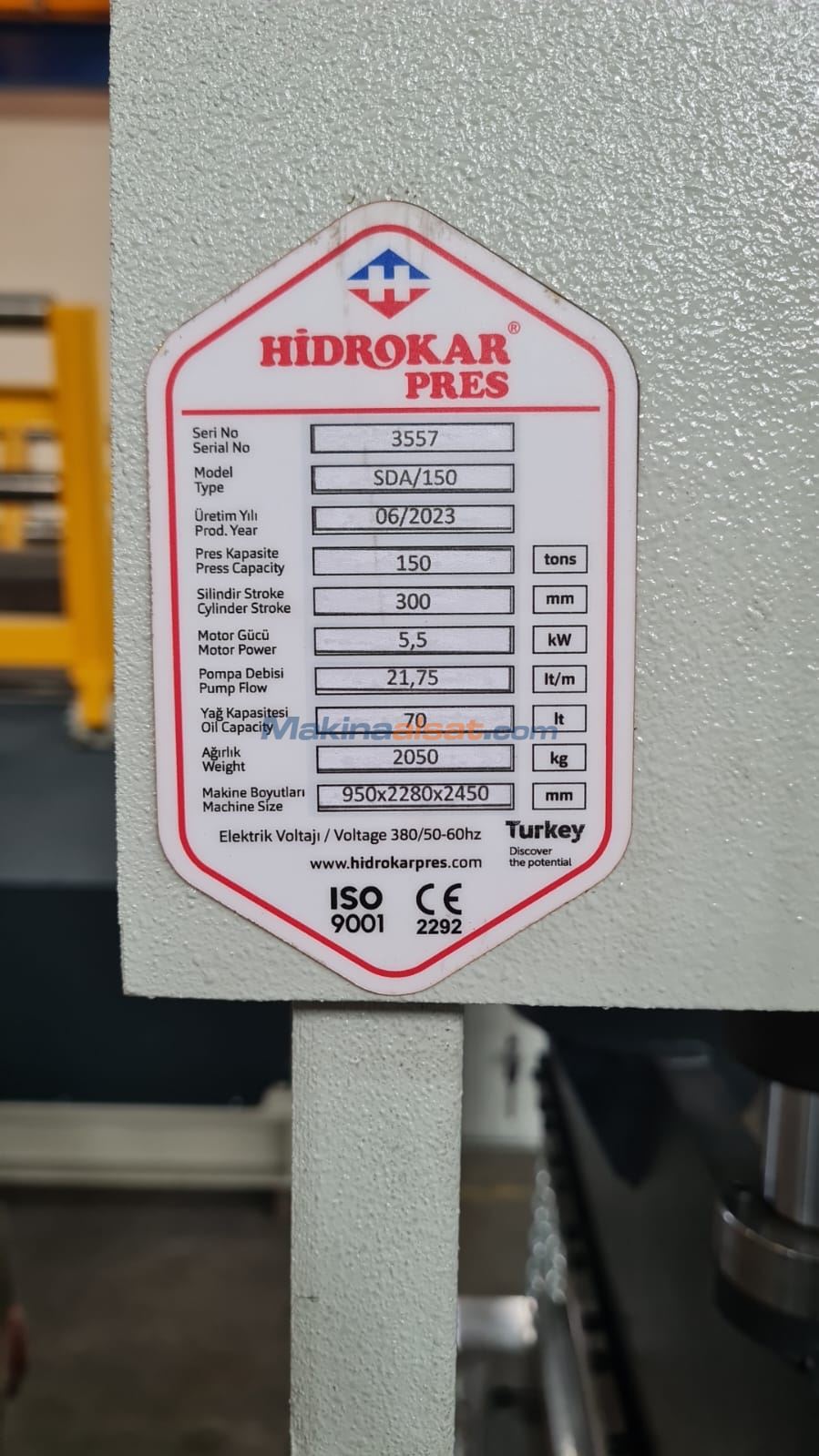 150 TON ABKANT BIÇAKLI HİDROLİK PRES Used Hydraulic Tryout Press ...