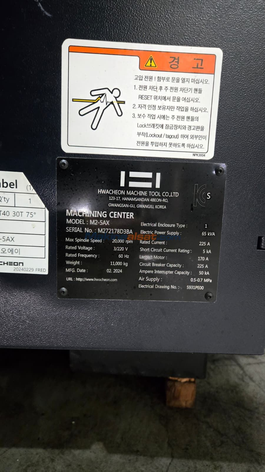 Satılık ikinci el HWACHEON M2 5AX 2024 MODEL5 EKSEN İŞLEME MERKEZİ 5 ...