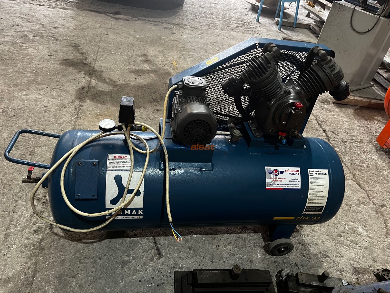 Sarmak 200 Litre Kompresör Used Air Piston Compressors machine for sale
