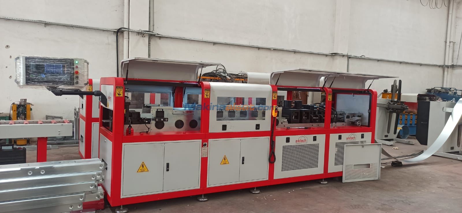 140'lık ARKİTECH HAFİF ÇELİK Roll Form Hattı Used Cut to Length and ...