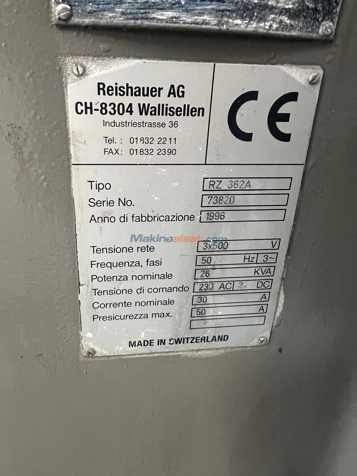 Satılık ikinci el REISHAUER RZ 362A OTOMASYONLU CNC DİŞLİ TAŞLAMA Dişli ...
