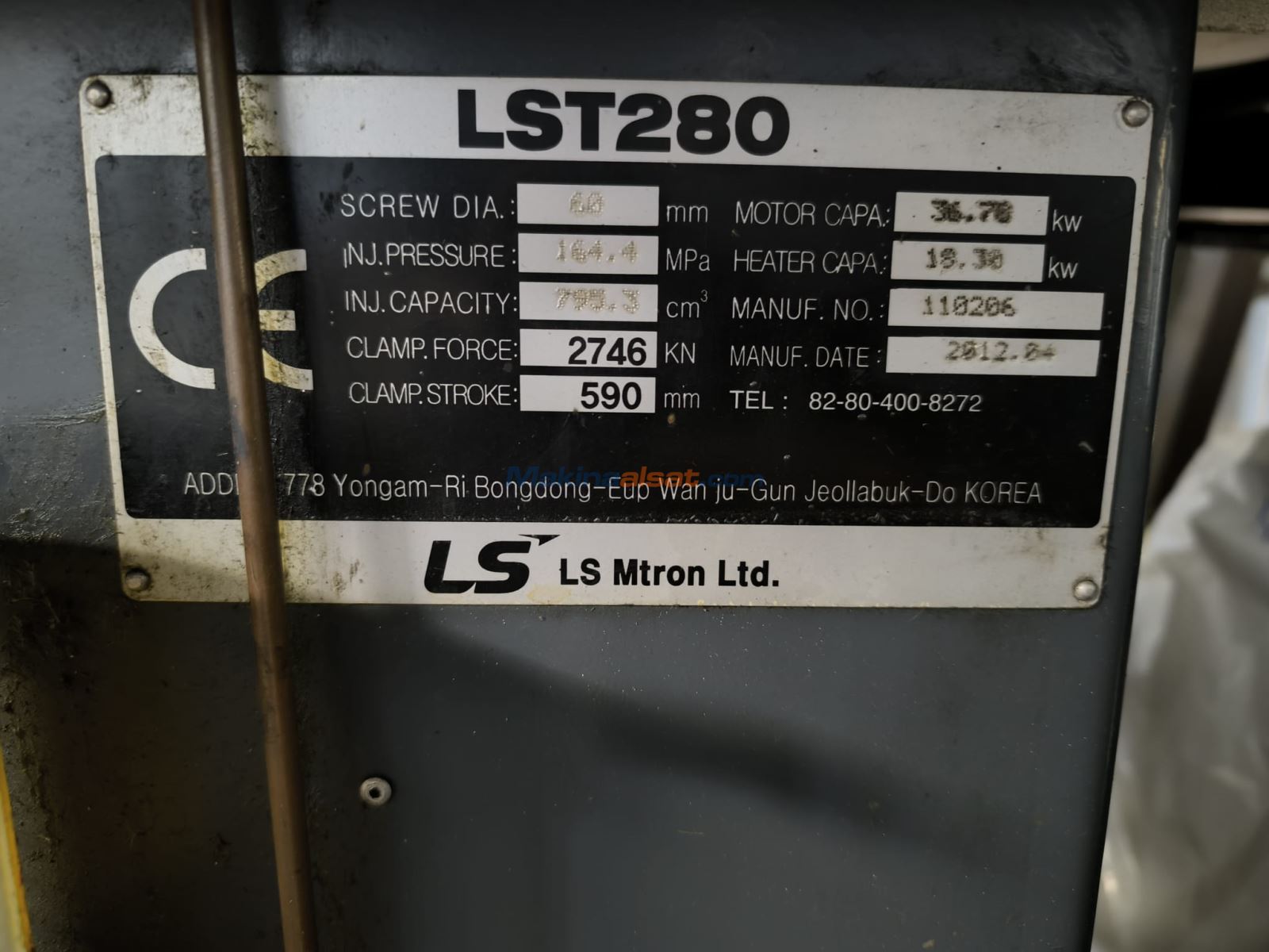 Satılık ikinci el LS MARKA 280 TON Plastik Enjeksiyon Plastik ...