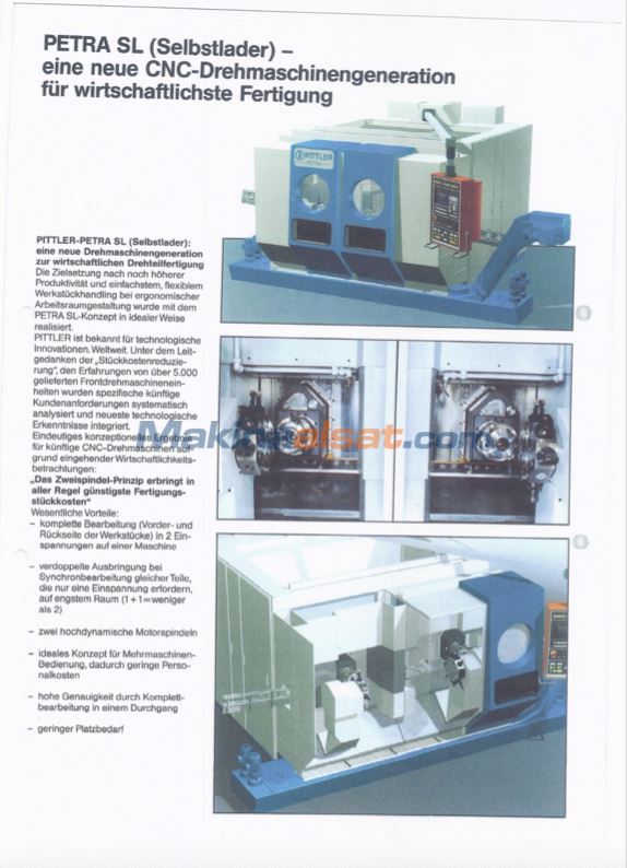 PİTTLER PETRA SL 2 - 2 CİFT AYNA CİFT TARET CNC TORNA Used Cnc Lathe ...